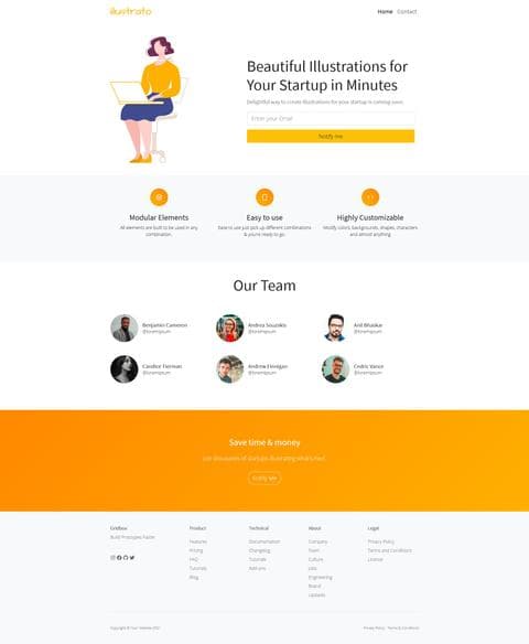 Illustrato | Bootstrap 4 Landing Page template - Gridbox