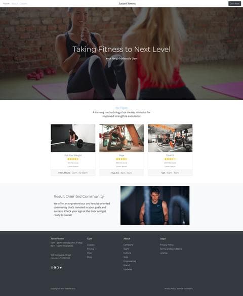 Jason Fitness | Bootstrap 4 Website template - Gridbox