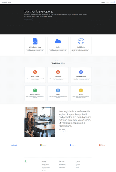 Minimal SaaS | Bootstrap 4 Website template - Gridbox