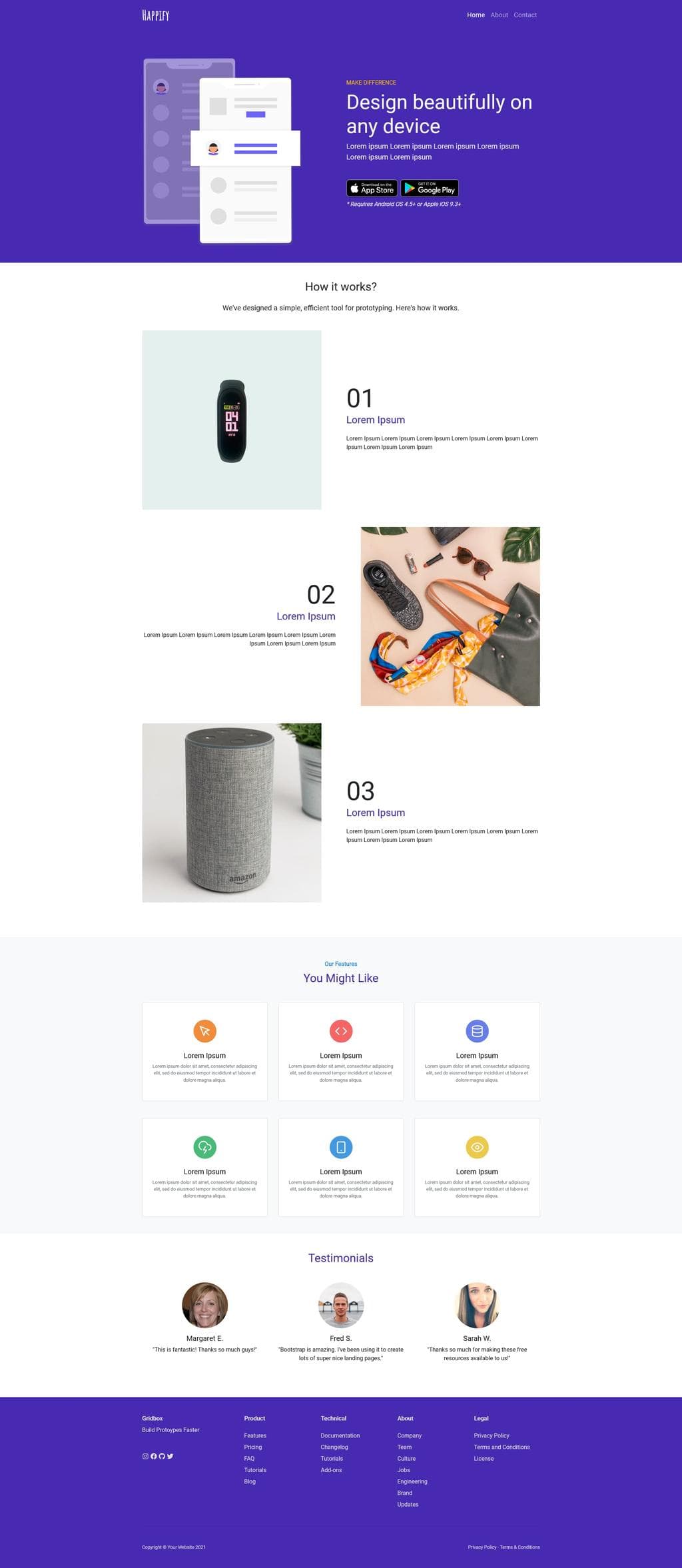 Mobile App | Bootstrap 4 MobileApp template - Gridbox